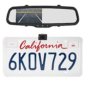 BOYO VTC1743M - Vehicle Backup Camera System with 4.3” Rear-View Mirror Monitor and License Plate Backup Camera for Car, Truck, SUV and Van