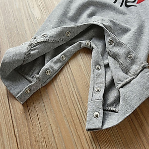 Derouetkia Baby Boys Girls Romper Letter Mom Plus Dad Equal Me Jumpsuit (0-3 Months) Gray