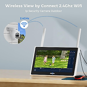 Hiseeu 4MP Security Camera,10X Zoom Dual-Lens Security Wireless Camera, 2 Ways Audio/ IP65 Waterproof,PTZ Outdoor Surveillance Camera Compatible with Alexa/Wireless Cameras System