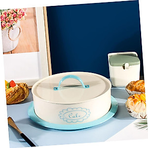 FONDOTIN 1 Set Cake Box Cake Storage Container Cupcakes Holder Cake Carrier with Handle Dessert Display Cover Round Cake Stand Cake Storage Case Bell Shaped Food Galvanized Iron Bride