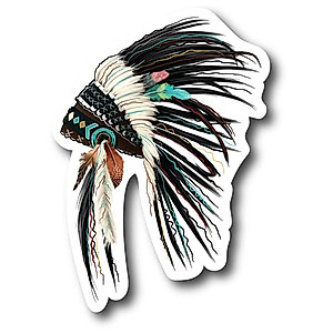 Headdress Colorful Refrigerator Magnet | UV Printed 4-Inch Kitchen Decor Accessory Featuring Stunning Design | Tribal Horse Mountain Cherokee Nation Buffalo Native Teepee CSM1570