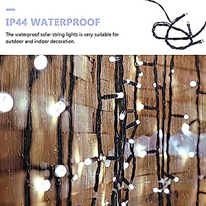 JMEXSUSS 2 Pack Solar String Lights Outdoor, 100 LED 42.7ft White Solar Lights Outdoor Waterproof, 8 Modes Green Wire Solar Christmas Lights for Garden, Wedding, Party, Christmas Tree Decoration