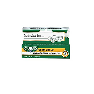 Curad Germ Shield Antimicrobial Wound Gel 0.5 Ounces (Pack of 3), for Topical Cuts, Wounds, Diabetic Sores, MRSA, Bacteria, Fungus, Yeast