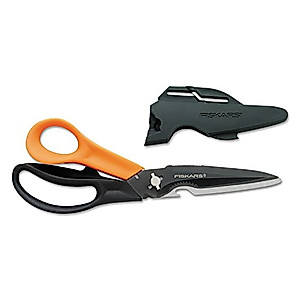 Fiskars 01005692 Cuts+More, 9 in. Length, 3-1/2 in. Cut, Black/Orange