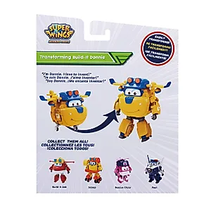 Super Wings - 5" Transforming Construction Donnie Airplane Toys Vehicle Action Figure | Plane to Robot | Flying Airplane Toys Birthday Gifts for 3 4 5 Year Old Boys and Girls | Airplane Toys for Kids