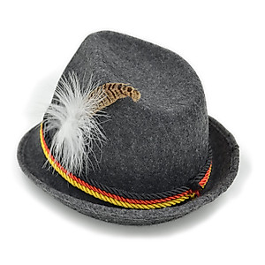 Melesh Adult Felt German Alpine Bavarian Oktoberfest Hat Cap for Men (L)