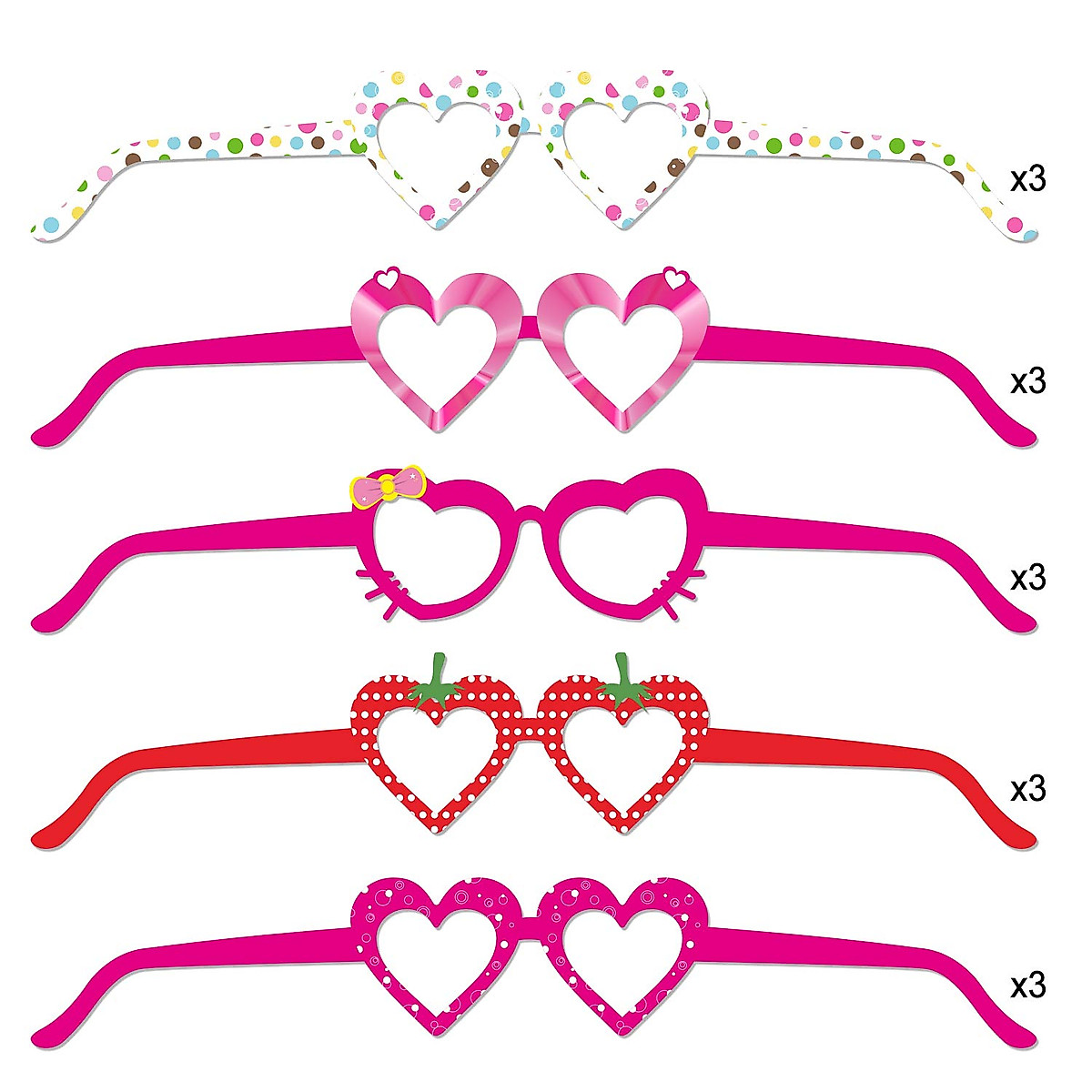 HOWAF Valentine's Day Party Favors for Kids, 27 Pack Paper Valentine Glasses Photo Props Valentines Decoration Costume Party Glasses Frame for Kids Valentines Gift Bulk Toys for Teacher Prizes