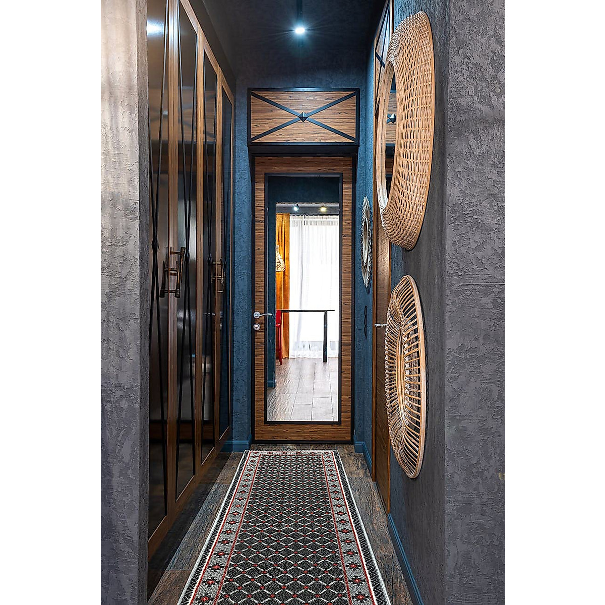 Gloria Kitchen Mat Low Profile Non Slip Skid Resistant Thin Kitchen Runner Rugs (2x7, 1992-Gray)