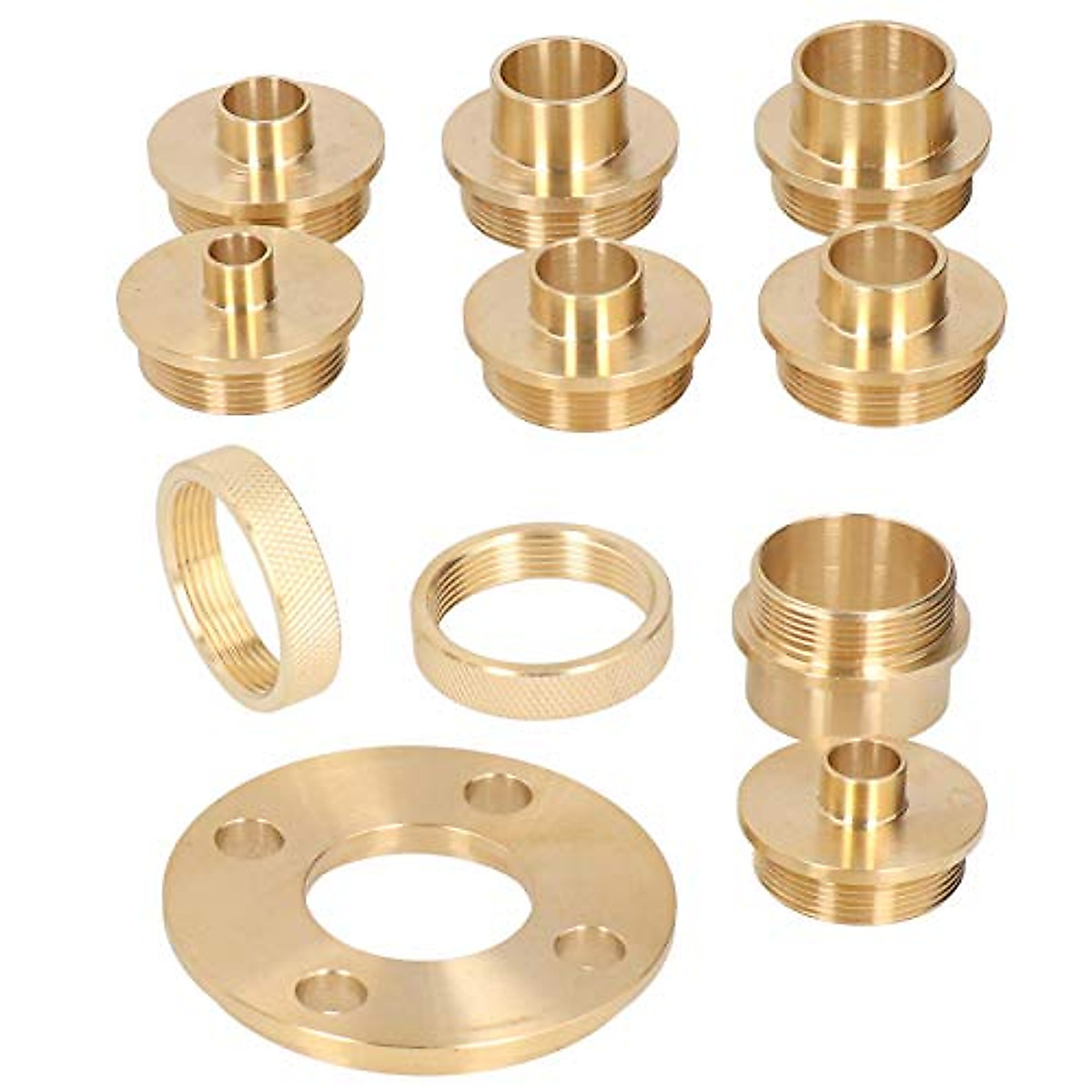 BTER Router Template Guide Set, 11pcs Solid Brass Template Guide Bushing Set, Portable Router Guide Bushing Kit with Carrying Case, Lock Nuts & Template Guide Adapter for Hinge Routing, Dovetailing