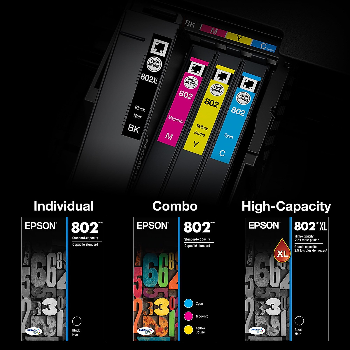 EPSON T802 DURABrite Ultra -Ink Standard Capacity Yellow -Cartridge (T802420-S) for select Epson WorkForce Pro Printers