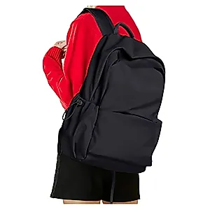 UPPACK Black Backpack For Women School Aesthetic Bookbag For Men Lightweight Gym Backpack High School Middle School Bag For Girls Boys Casual Daypack Laptop Backpack College