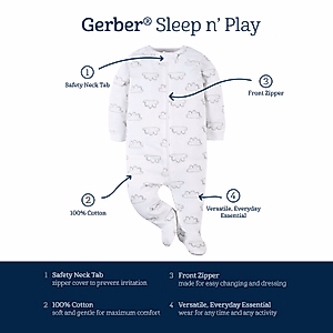 Gerber Baby Boys 2-Pack Sleep 'N Play Indigo 0-3 Months