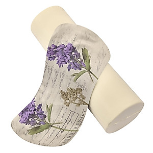 xigua Vintage Lavender Neck Roll Pillow for Neck Relief with Removable Washable Cover - Memory Foam Round Cylinder Bolster, Ergonomically Designed for Head, Neck, Back, and Legs