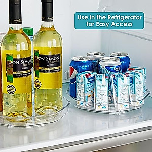 Ewixni 2PCS Spinning Spice Rack Kitchen Organizers and Storage Lazy Susan Organizer for Refrigerator Cabinet, Table, Pantry, Kitchen, Countertop