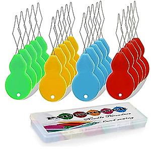 20 Packs Sewing Needle Threader Tools Loop Wires Threaders for Hand Sewing Machine Sewing, Universal Plastic Sewing Threaders Tool for Embroidery Needlework