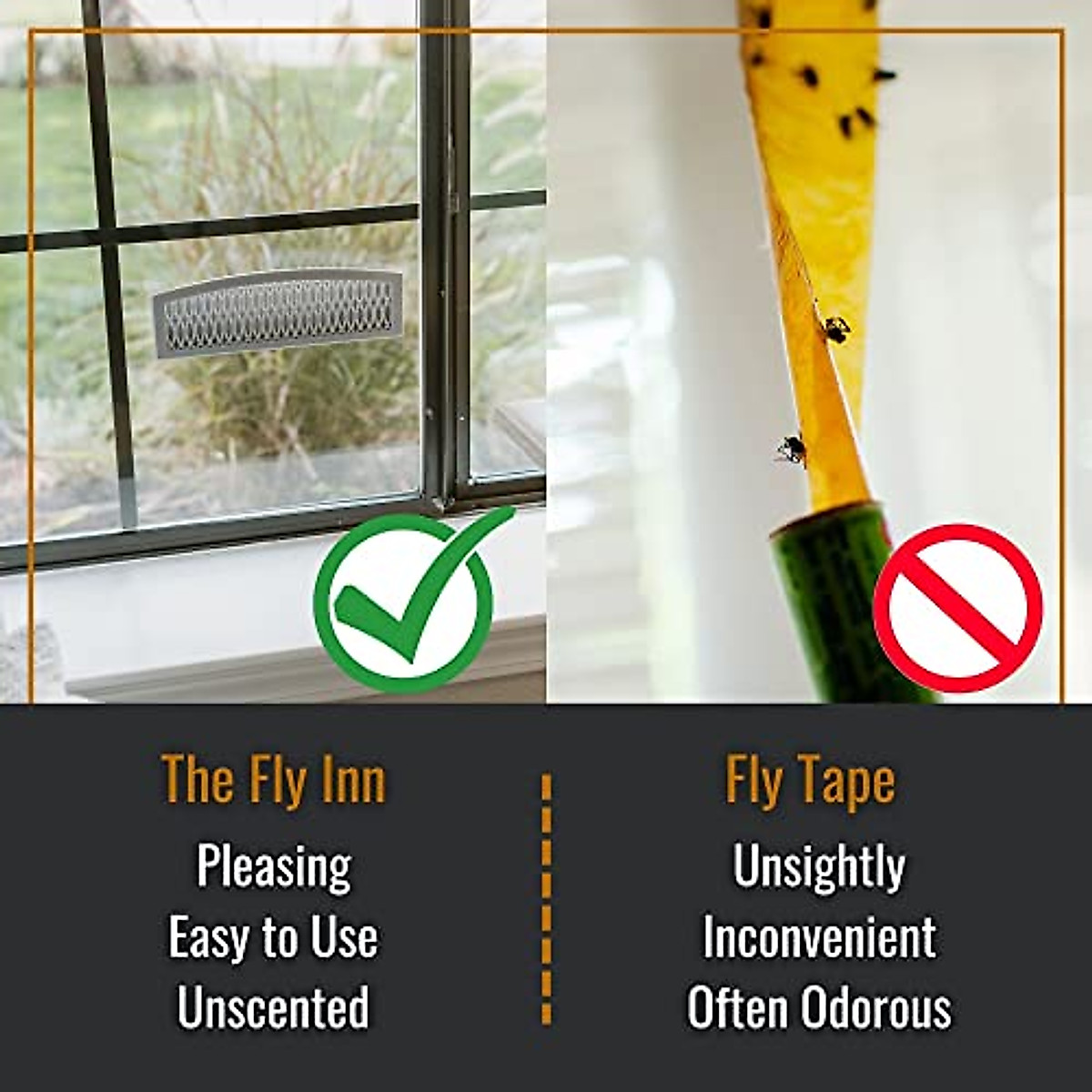 Dr. Killigan's The Fly Inn | Window Fly Traps | Sticky Fly Strip | Indoor Insect Trap | Catches and Hides Bugs | Better Than Fly Paper or Ribbon | Get Rid of Flies | (2+4, Gray)