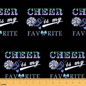 jejeloiu Cheer Fabric by The Yard Cheerleading Cheerleader Upholstery Fabric for Chairs, Luxury Girly Blue Ombre Decorative Waterproof Outdoor Fabric, 1 Yard