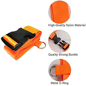 Addabst Car Seat Travel Belt, Adjustable Car Seat Travel Strap, Car Seat Luggage Strap for Transport Kid Car Seat (Orange)