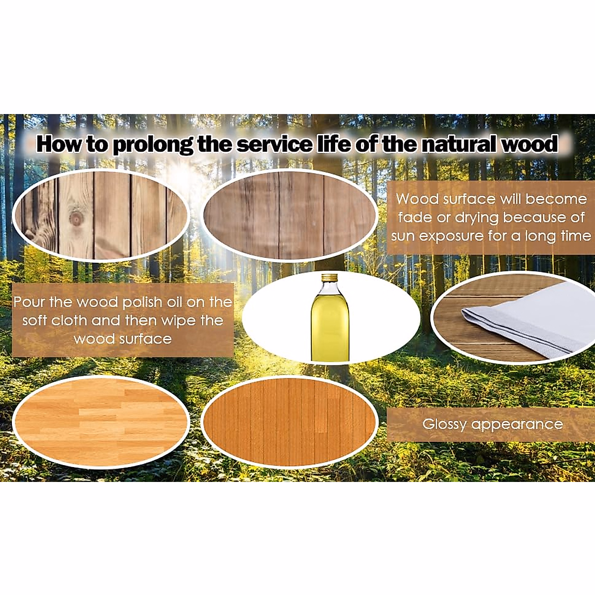 HAPPYGRILL 4 Piece Patio Furniture Set Outdoor Conversation Set Wood Sofa Table Set with Cushions, Acacia Wood Chairs & Coffee Table Set for Garden Backyard Poolside