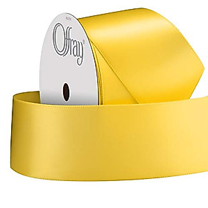 Berwick Offray 069684 1.5" Wide Single Face Satin Ribbon for Decoration and Crafts, 4-Yard Spool, Lemon Yellow