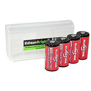12 Pack SureFire CR123A Lithium Batteries (Made in USA) SF123A with EdisonBright BBX3 Battery Carry case Bundle