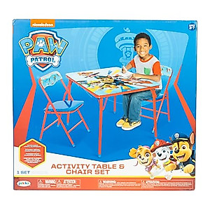 Paw Patrol Kids Table & Chairs Set for Kid and Toddler 36 Months Up to 7 Years, Includes: 1 Table (24" L x 24" W x 20" H), 2 Chairs (13" L x 13.5" W x 21" H) Weight Limit: 70 lb