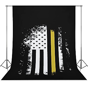 Vintage 911 Dispatcher Thin Gold Line Flag Photography Backgrounds Photo Cloth Backdrop for Party Studio Booth Props Decorations 56"x98"