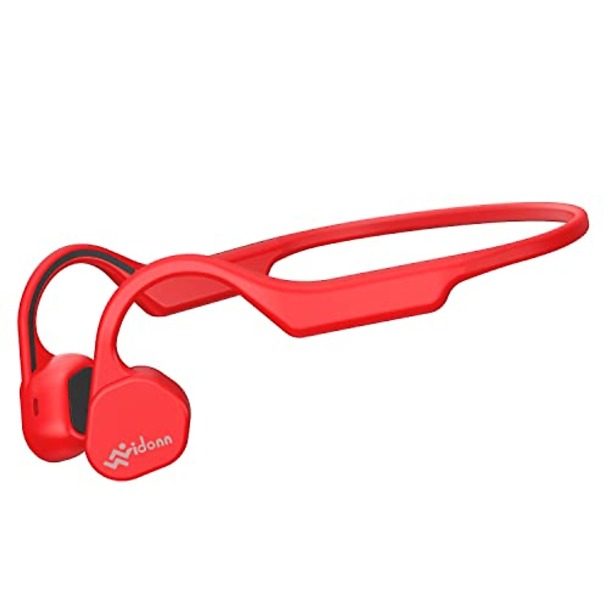 VIDONN Open-Ear Headphones, Air Conduction Wireless Earphones, Sweat Resistant Sport Bluetooth Earphones for Workouts and Running -Doesn't Hurt Your Ears-Long Battery Life-Built-in Mic (Red)