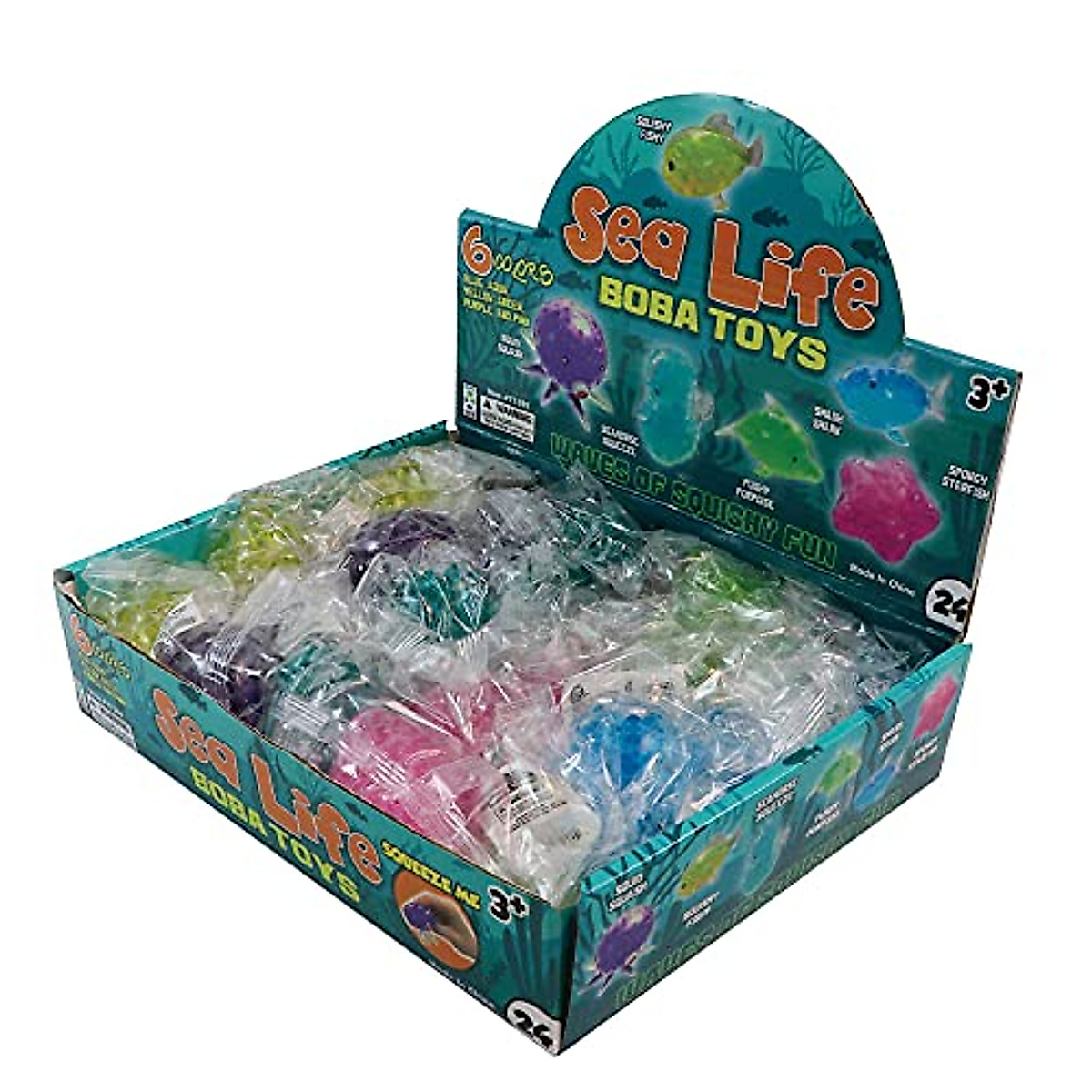 Raymond Geddes Small Sealife Boba Stress Balls (Pack of 24)