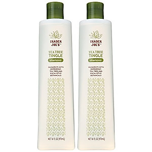 Trader Joes Tea Tree Tingle Shampoo with Peppermint, Tea Tree and Eucalyptus Botanicals (Pack of 2)