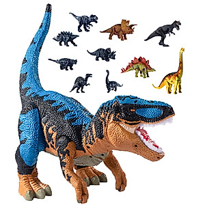 Remote Control Dinosaur T-rex Toys for Kids 3-5 Years, Rechargeable Electric Walking Robot Dinosaur with LED Lights & Sounds, Simulation T-rex RC Dinosaur Toy Gift for Boys Girls