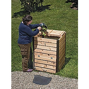 Gardener's Supply Company Cedar Compost Bin | Heavy Duty Outdoor Composter with Aluminum Corners & Steel Handles | Holds 110 Gallons Designed for Good Aeration | Best for Backyard Garden Composting