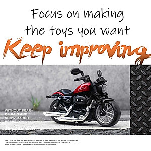 Gilumza Pull Back Motorcycle Toys, Tiny Gift with Music Lighting, Retro Motorcycles Toy for Boys Kids Age 3-12 Year Old (Orange)