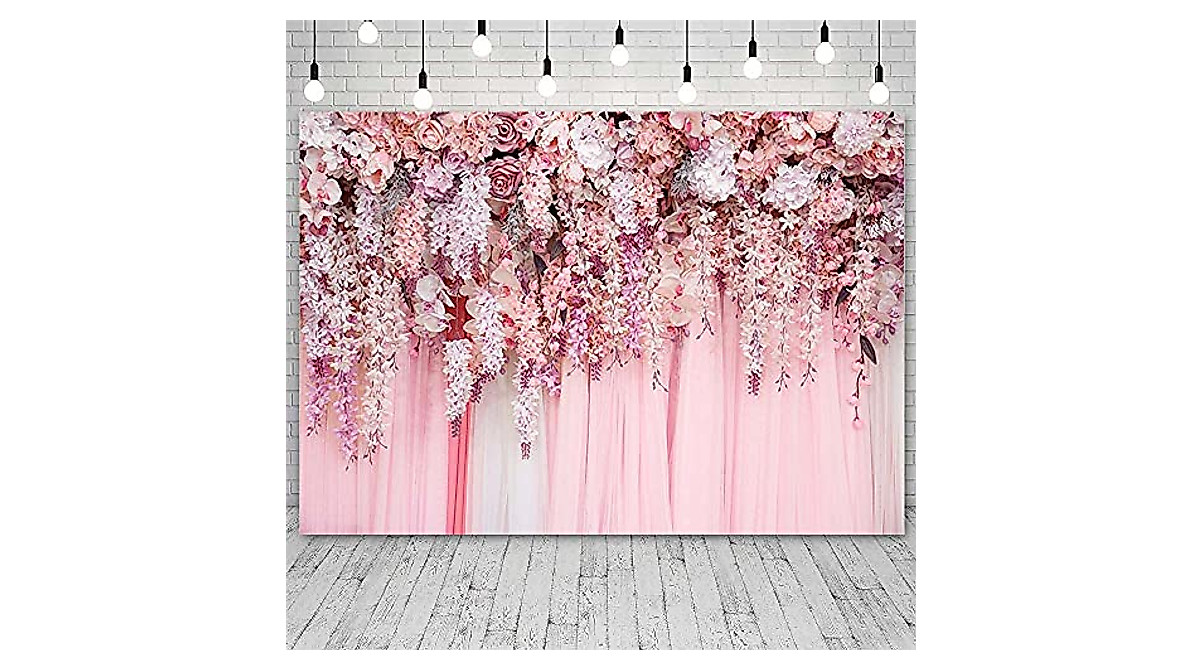 ABLIN 8x6ft Pink Rose Backdrop for Weddings & Events