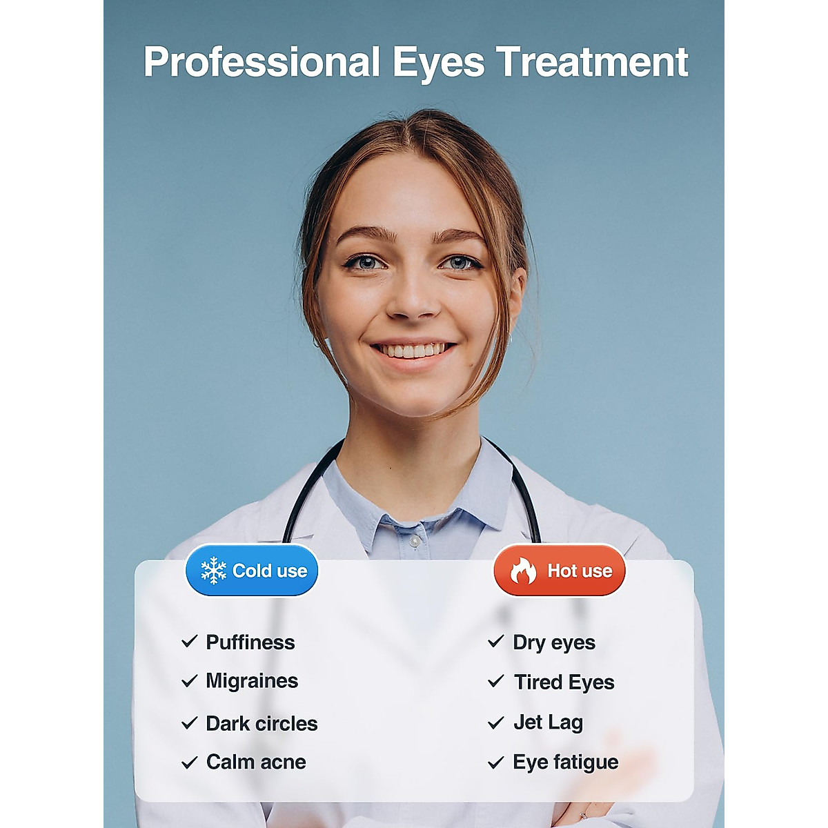 Luxtude Gel Eye Mask Cooling Eye Mask for Dry Eyes 2PCS, Heated Warm Eye Ice Pack Reusable Gel Sleep Mask, Frozen Cold Eye Compress for Puffiness/Dark Circles/Headaches/Allergies (Blue)