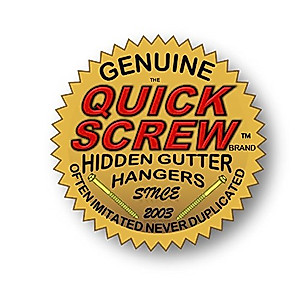 Quick Screw 6" inch Aluminum Hidden Rain Gutter Bracket Hook Clip Style Hangers with pre Inserted 3" Long ¼" hex Head self Drilling Screw (100 Per Package)