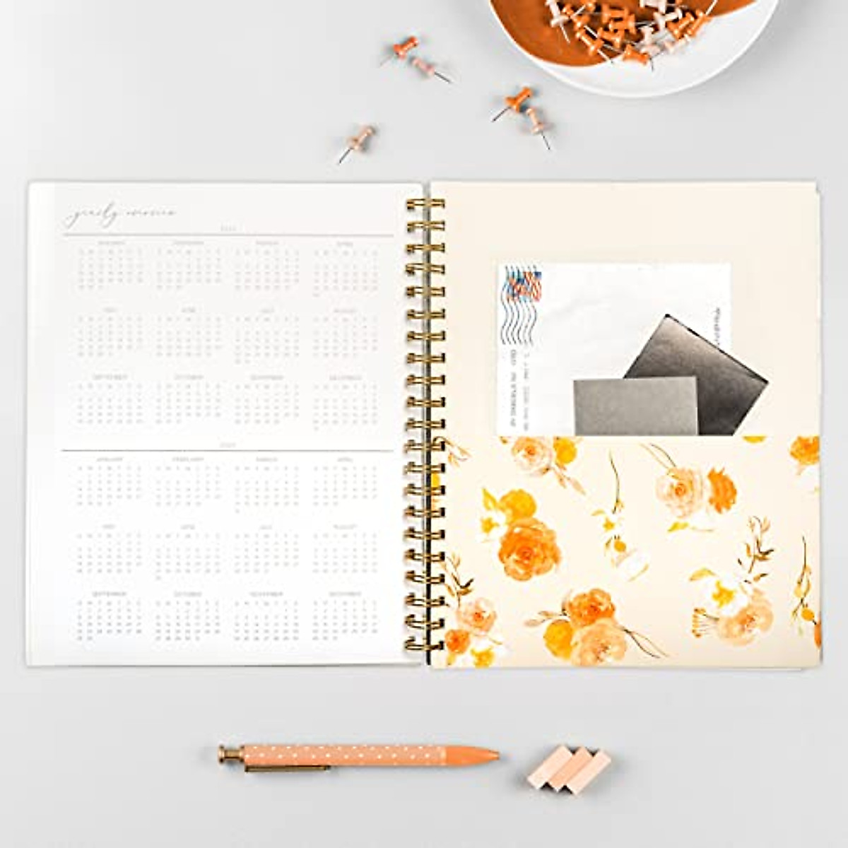 Blue Sky Life Note It 2023-2024 Academic Year Weekly and Monthly Planner Notes, 8.5" x 11", Frosted Cover, Wirebound, Hannah Frosted (142588-A24)