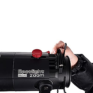 Aputure Spotlight Mini Zoom for The LS 60d and LS 60x Focusing LEDs 15°~30° 2X Zoom Adjustable Focus Projection Lens,with 15 M-Size Gobos,GOBO Holder,Gel Holder