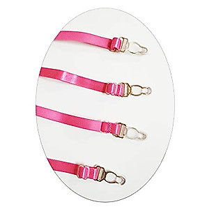 Sexy Lingerie for Women Lace Bralette Garter Belt 3 Piece Underwear Set, Sexy Babydoll Bodysuit Sleepwear Set (Rosy, L)