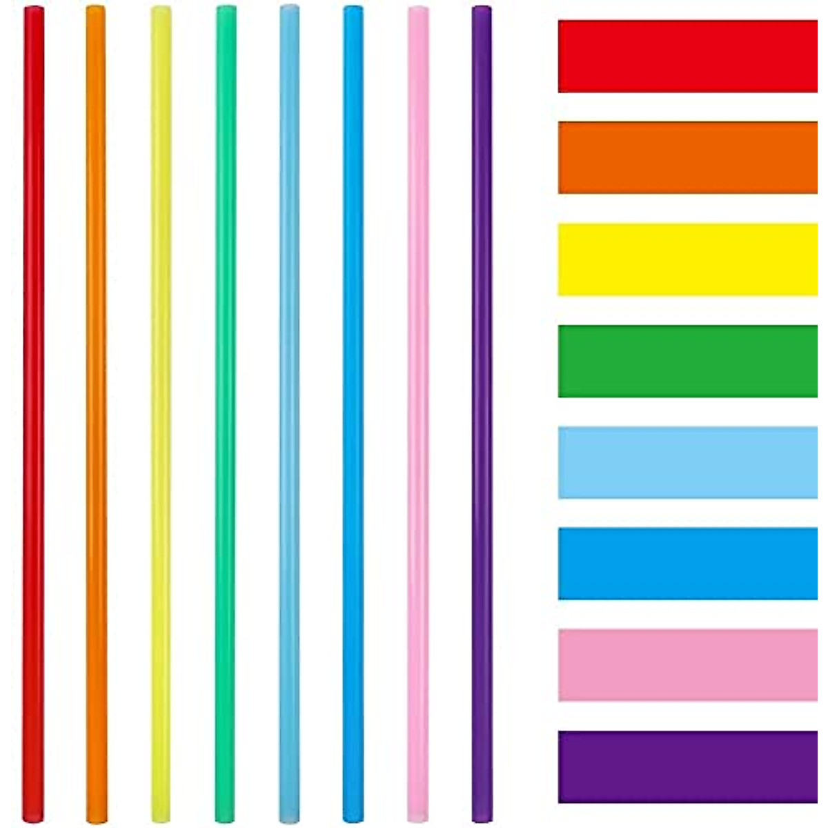 Tomnk 500 Pack Plastic Straws, 10.3'' High Disposable Straws Plastic Drinking Straws, Assorted Colors