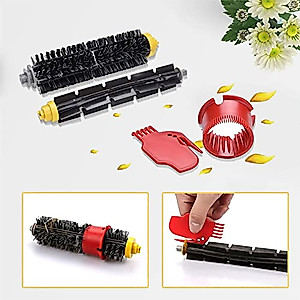 Rumba Replacement Parts for iRobot Roomba 675 650 677 692 671 694 691 614 615 635 676 670 645 655 690 600 Series 595 585 Vacuum Cleaner Accessories,1 Caster Wheel, Bristle Brush,4 Side Brush,2 Filter