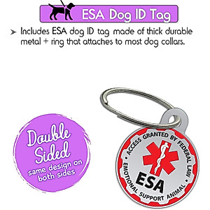 ESA Dog Vest + ID Tag + 50 ADA Information Cards - Emotional Support Dog Harness in Sizes X Small to XX-Large Metal Dog Tag Durable Clip Service Dog Information Cards