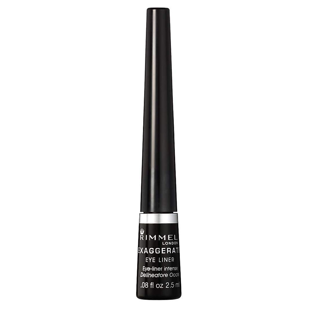 Rimmel London Scandaleyes Exaggerate Liquid Eyeliner, Intense Color, Long-Wearing, Waterproof, 001, Black, 0.08oz