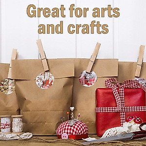 100 Large Paper Grocery Bags, 12x7x17 Kraft Brown Heavy Duty Sack for Recycling