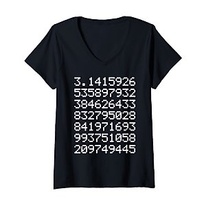Womens 3.14 Pi Day Number Math Geek Teachers Graphing Calculator V-Neck T-Shirt