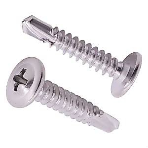 #10 x 1" Wafer Head Self Drilling Screws, 410 Stainless Steel, Mushroom Head Phillips Drive Self Tapping Screws, 50 PCS