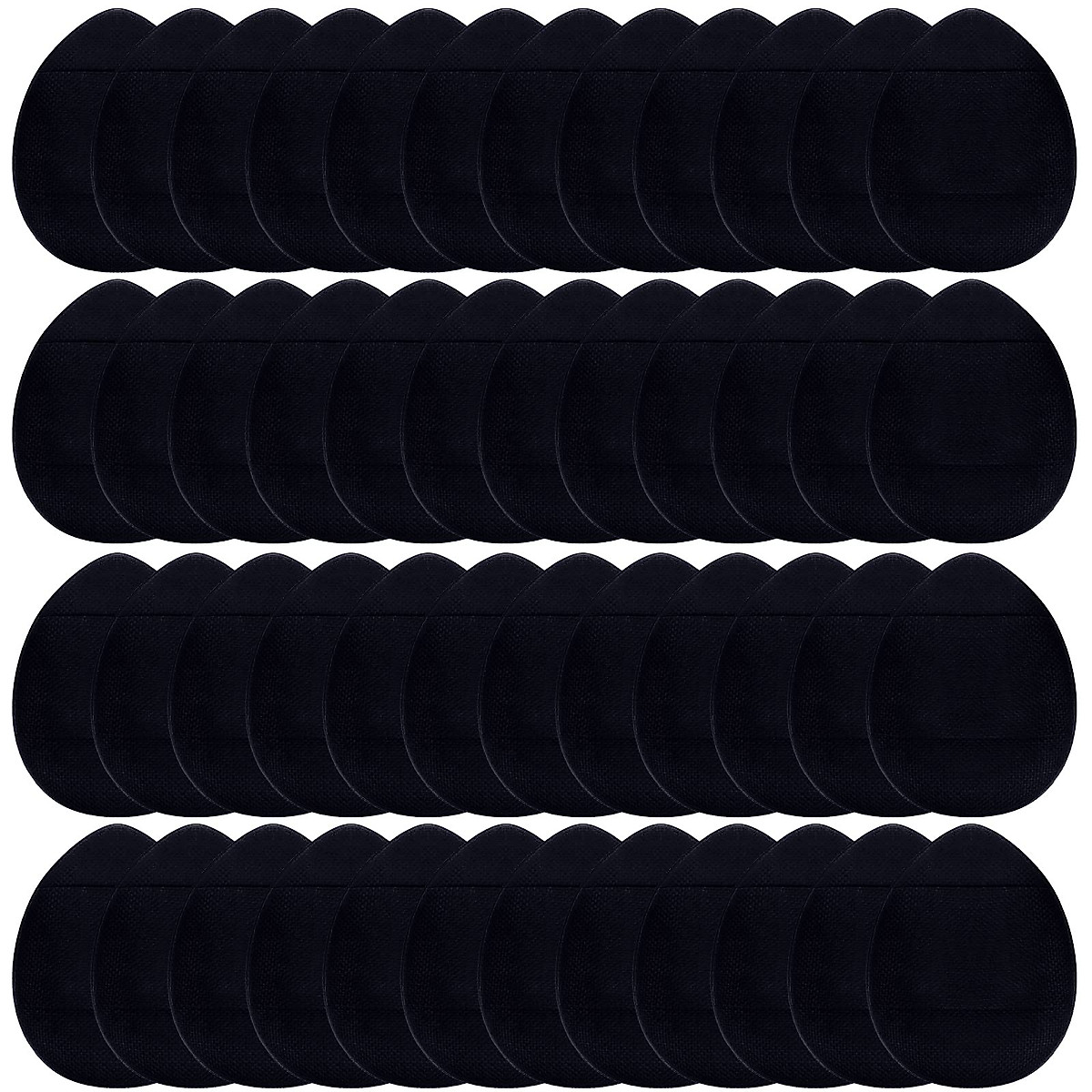 48 Pcs Powder Puff Mini Makeup Sponges Finger Size Face Powder Puff with Strap Water Drop Shaped Makeup Puff for Contouring Foundation Concealer Repair Cream Wet Dry Makeup Tool (Black)