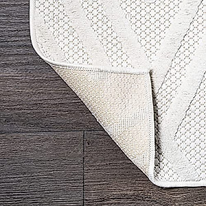 JONATHAN Y IBZ100D-5R Balansat Moroccan Diamond Indoor Outdoor Area-Rug Bohemian Geometric Easy-Cleaning Bedroom Kitchen Backyard Patio Porch Non Shedding, 5' Round, Ivory