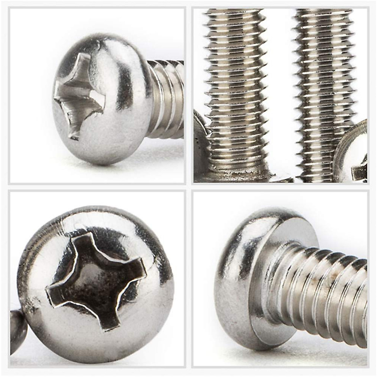 Guard4U 220Pcs #6-32 UNC Stainless Steel Phillips Pan Head Machine Screws Nuts Assortment Kit- #6-32x 3/16" 1/4" 5/16" 3/8" 1/2" 5/8" 3/4" 7/8" 1"