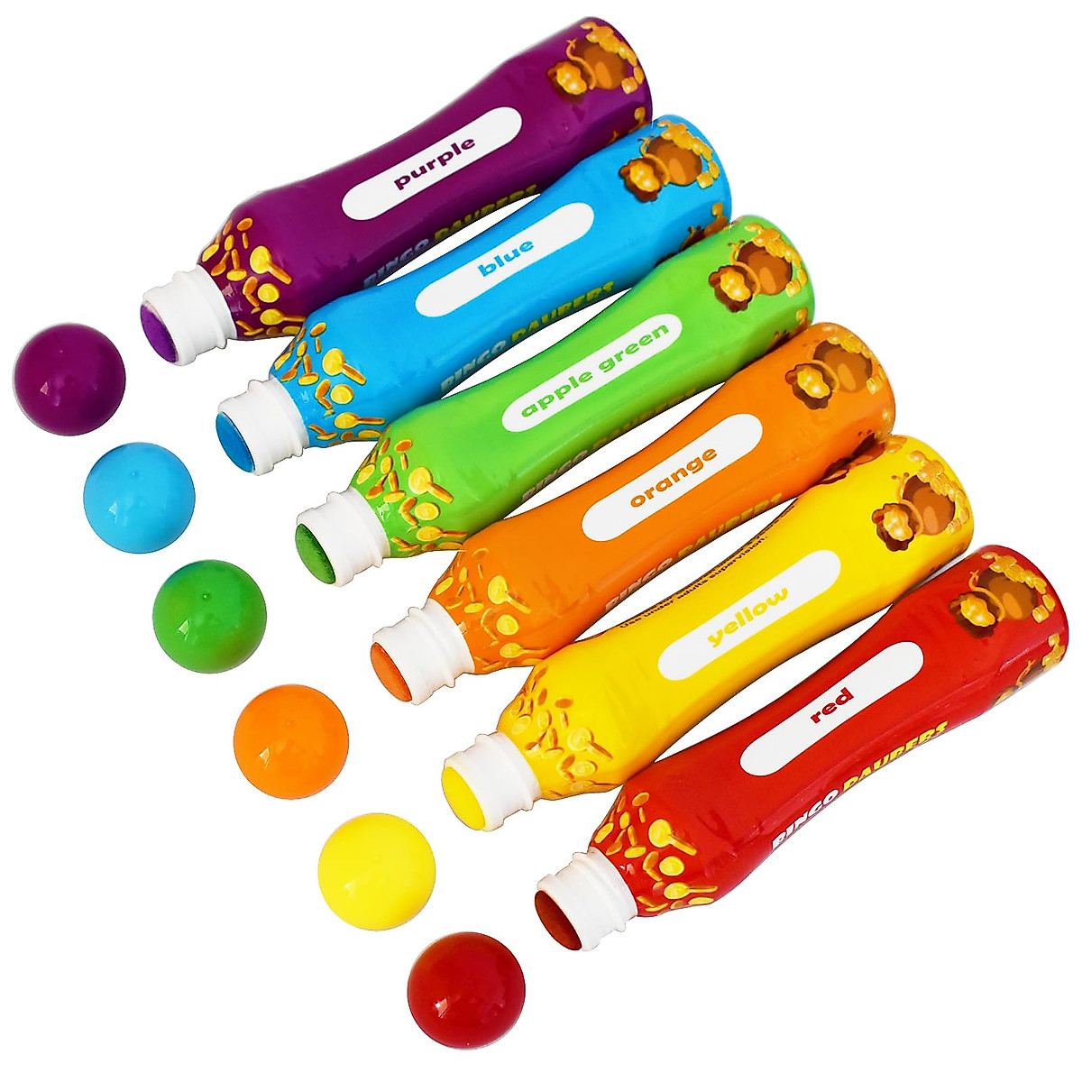 Yuanhe Bingo Daubers Dot Markers - 3 oz Paint Dotter Bingo Dabbers/Dobbers, Set of 6